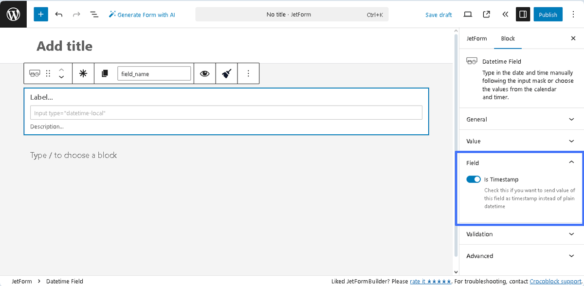 Datetime Field Overview 一 JetFormBuilder | Crocoblock