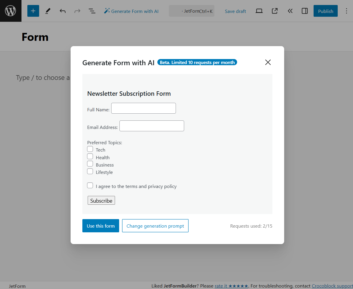 Patterns Overview — JetFormBuilder | Crocoblock