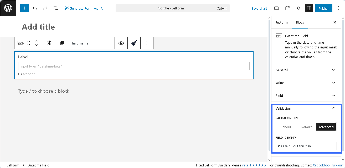 Datetime Field Overview 一 JetFormBuilder | Crocoblock