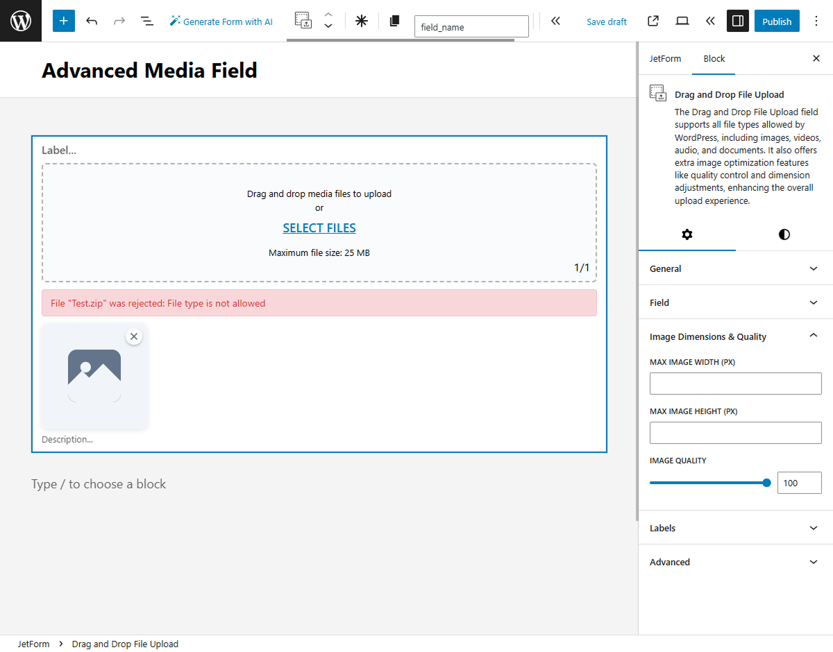 Drag & Drop File Upload Add-on — JetFormBuilder | Crocoblock