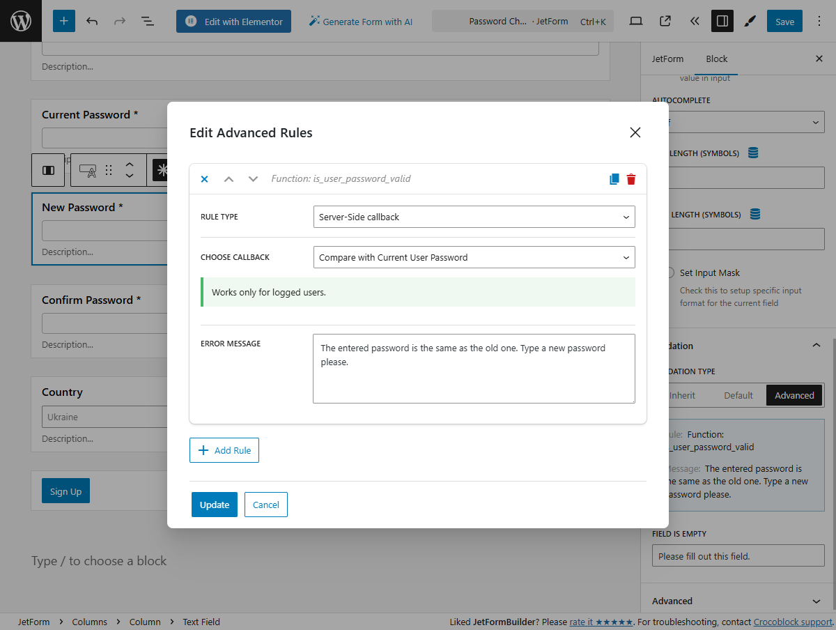 How to Create a Password Change Form for a User Account ...